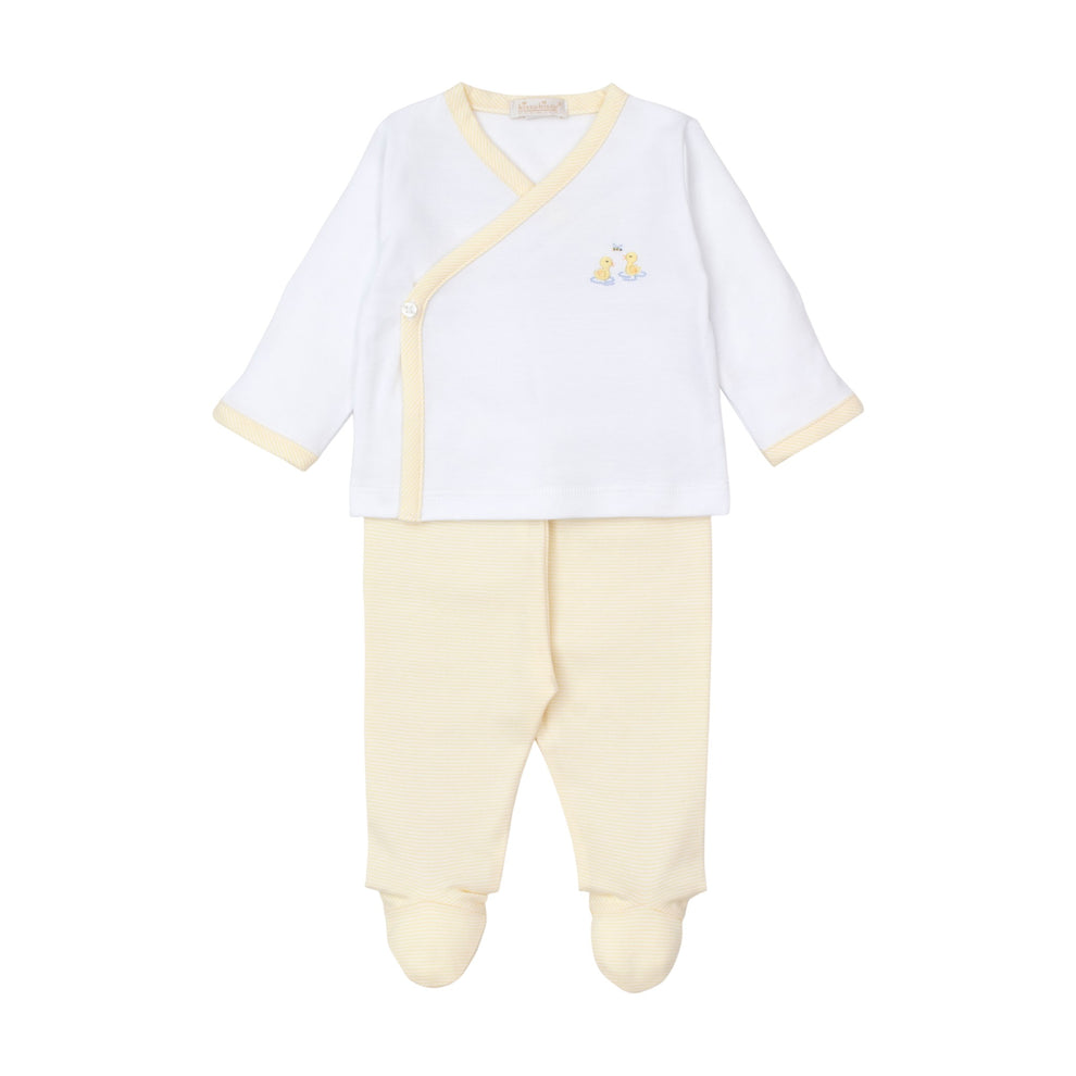Kissy Kissy Premier Duck Pond Paddles Hand Emb Stripe Footed Pant Set ...